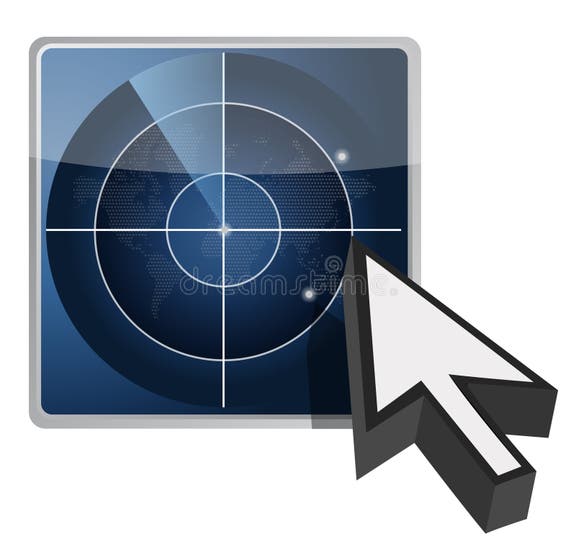 Blue Radar Button Illustration and Cursor Stock Illustration ...