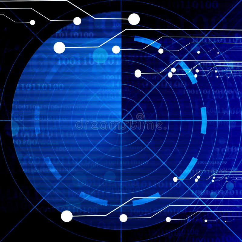 Blue radar screen stock illustration. Illustration of sonar - 4815282