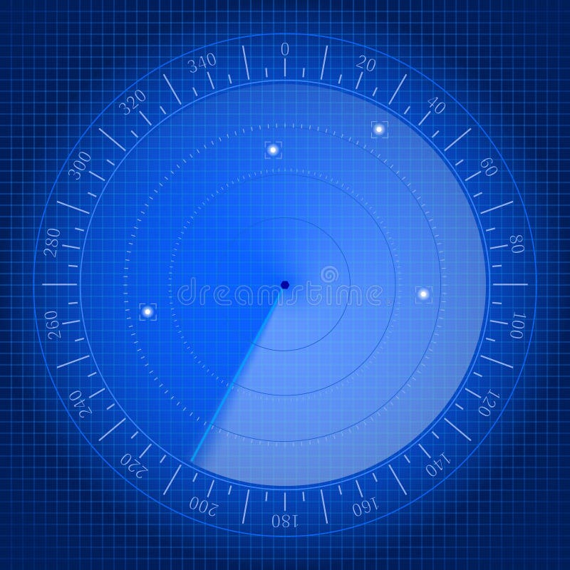 Blue radar screen stock vector. Illustration of safety - 175295796