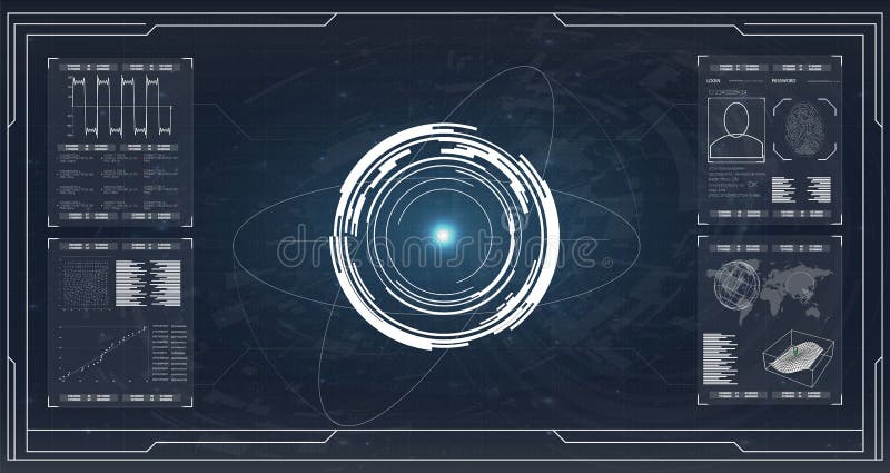 Blue Radar Screen. Futuristic Abstract Technology Background Innovation ...