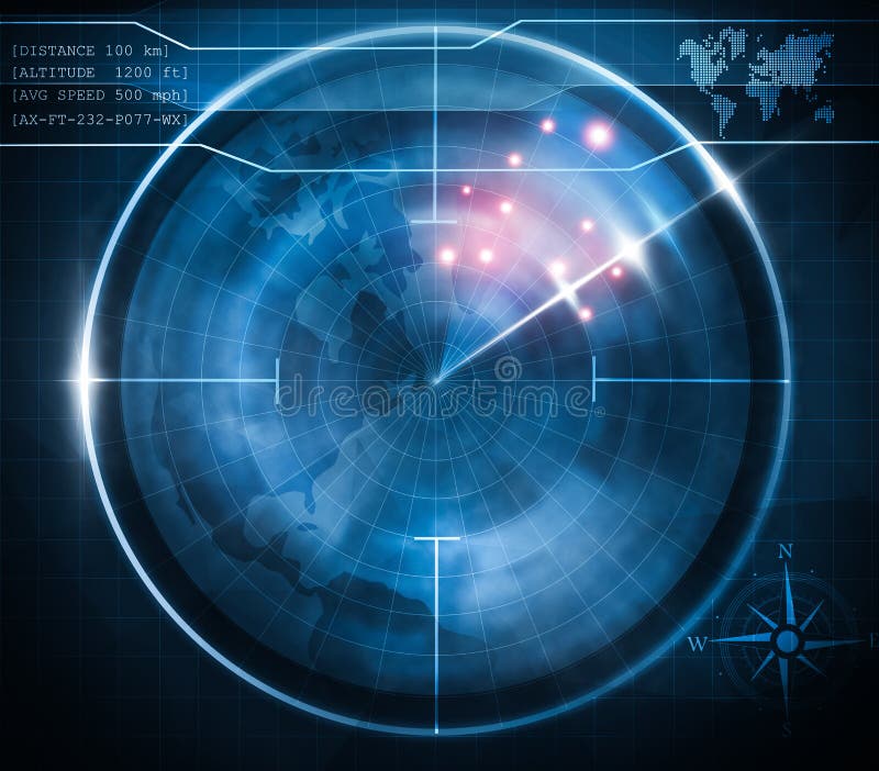 Blue radar screen stock illustration. Illustration of military - 144120058
