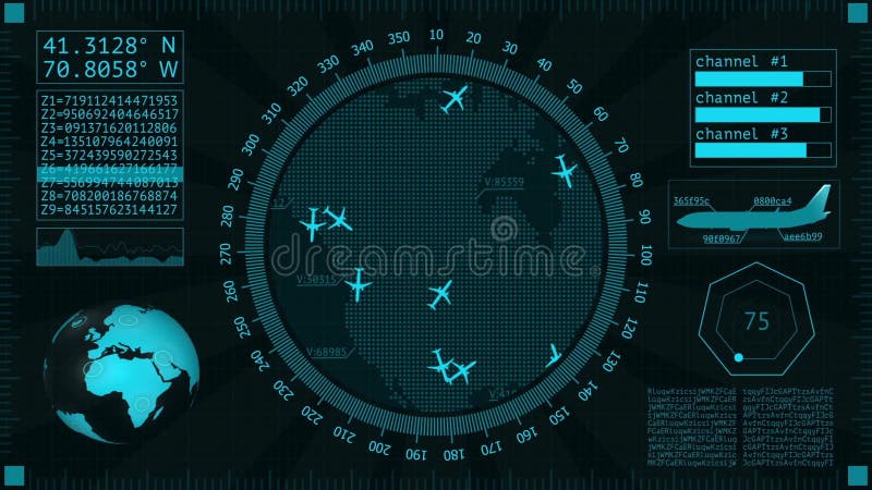 Abstract Radar with Targets Air Planes in Action Stock Video - Video of ...