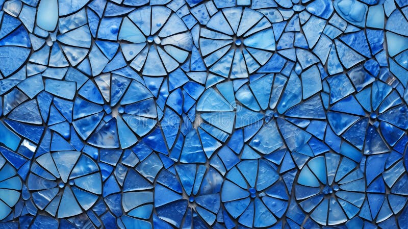 Blue Radial Circular Stained Glass Pattern Design Wallpaper Stock Photo ...