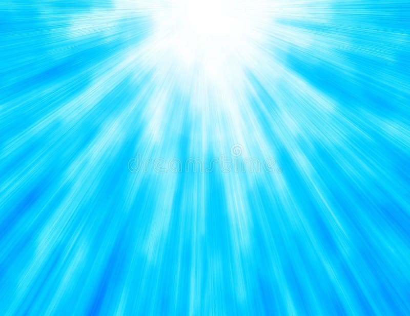 Blue Radiating Soft Rays from Above Background. Stock Illustration ...