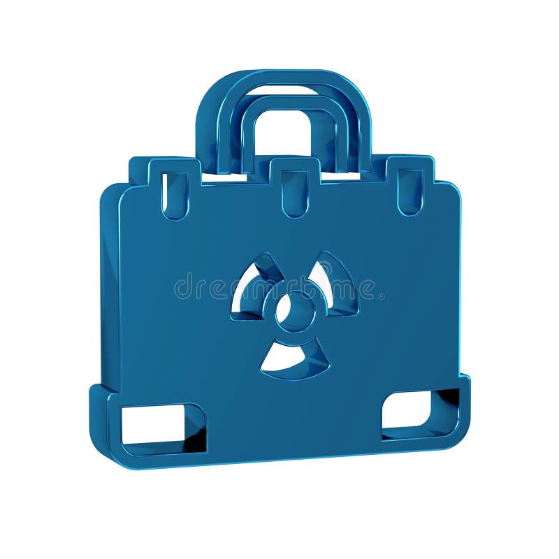 Blue Radiation Nuclear Suitcase Icon Isolated on Transparent Background ...