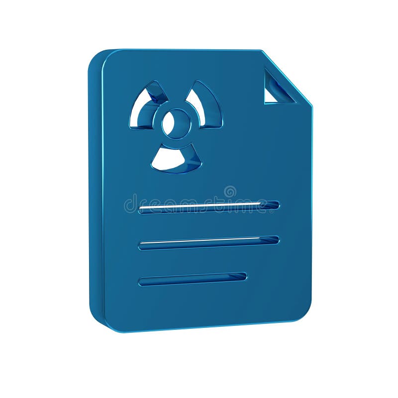 Blue Radiation Warning Document Icon Isolated on Transparent Background ...