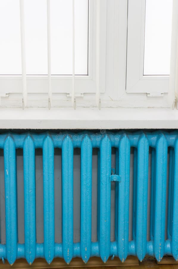 Blue radiator stock photo. Image of warmer, room, blue - 41188694