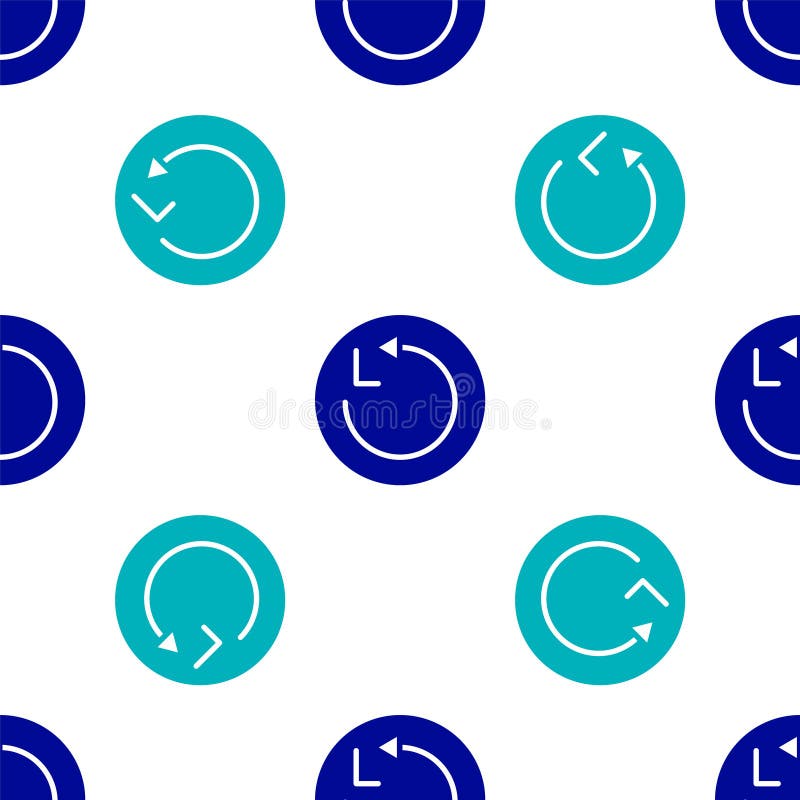Blue Radius Icon Isolated Seamless Pattern on White Background. Vector ...