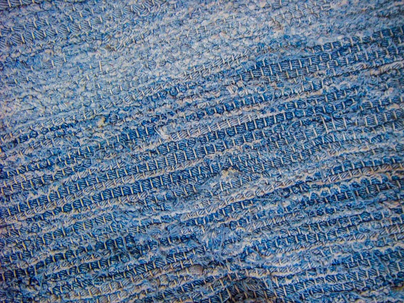 Blue Rag Rug in a Diagonal Pattern Stock Photo - Image of closeup ...