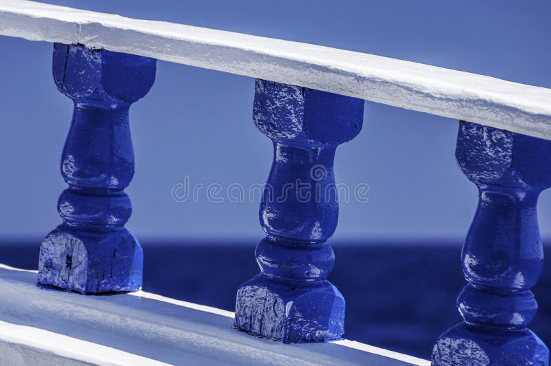 Blue railings stock image. Image of rail, cruising, peaceful - 98584243