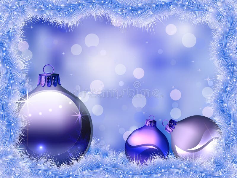 Blue Rain on a Christmas Tree Stock Illustration - Illustration of ...