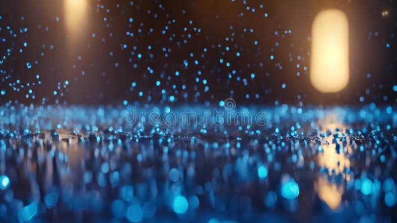 Blue Rain Drops Falling on a Dark Surface Stock Video - Video of rain ...