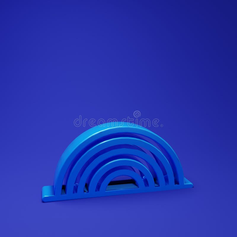 Blue Rainbow Icon Isolated on Blue Background. Minimalism Concept Stock ...