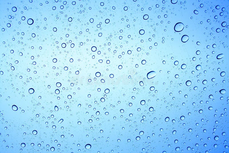 Blue Rain Drops on a Window Stock Photo - Image of liquid, dark: 2471124