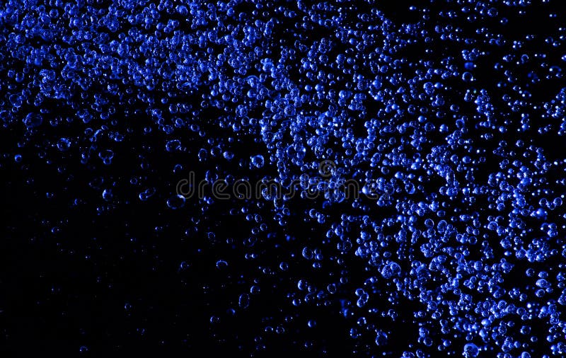 Blue Raindrops on Black Background Stock Image - Image of relax, water ...