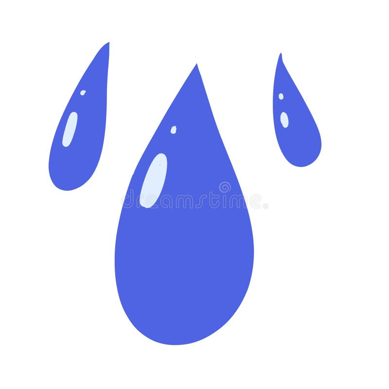 Blue Raindrops Falling Down. Rainy Day Illustration Design. Stock ...