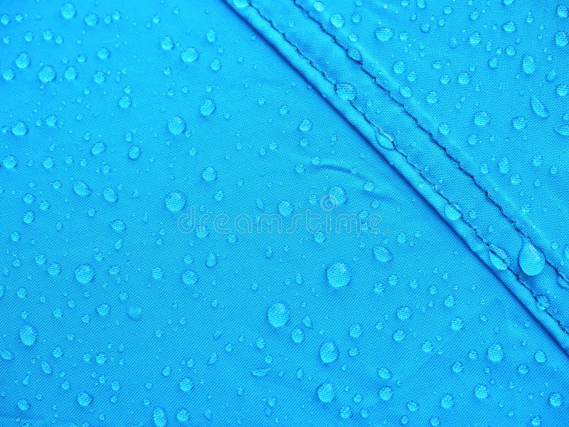 Blue Rainproof Tent Sheet with Morning Rain Drops Stock Photo - Image ...