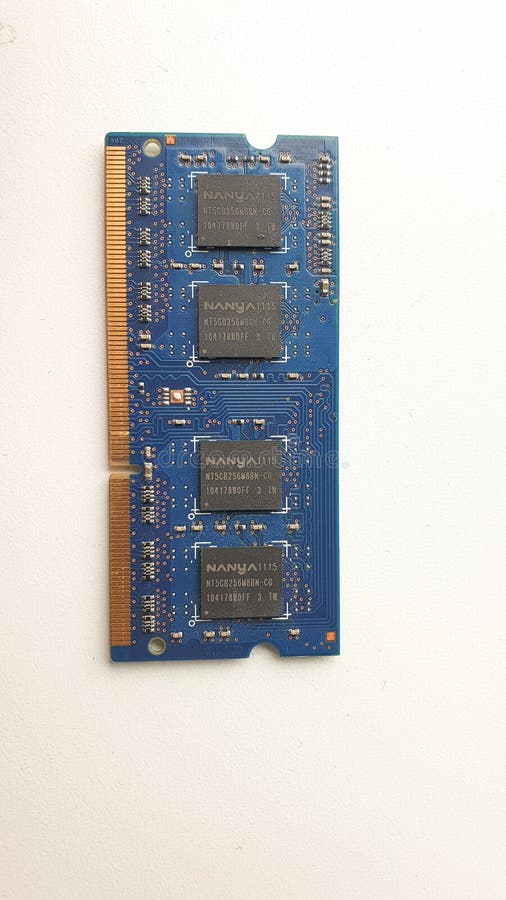 Blue Ram chip for Laptop stock photo. Image of dimm - 155621386