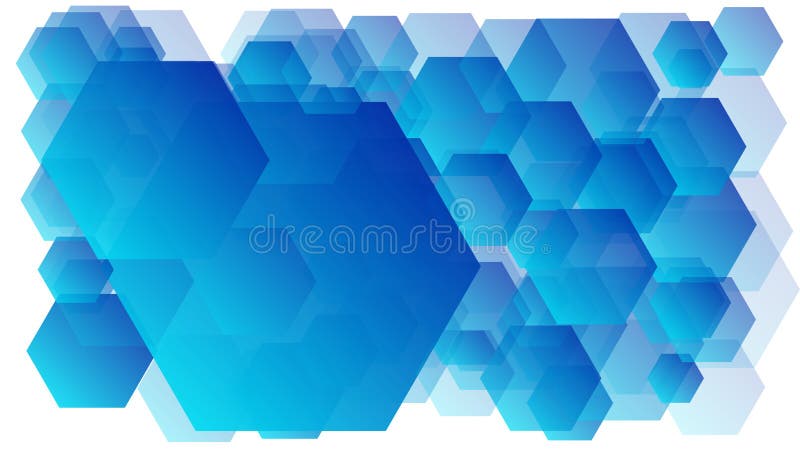 Blue Random Size Transparent Hexagons Technology Background Idea Stock ...