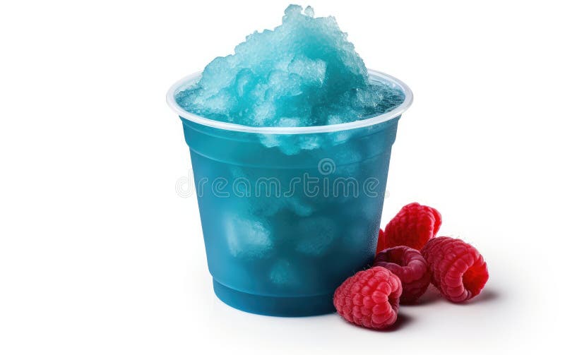 Blue Raspberry Slush Delight on White Background Stock Illustration ...