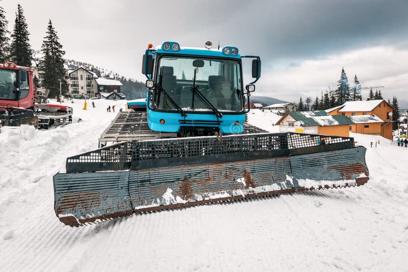 Ratrak at the Ski Resort Levels the Snow for Skiers and Snowboarders ...