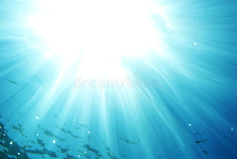 Natural Sunlight Underwater Surface with Seabed Stock Photo - Image of ...