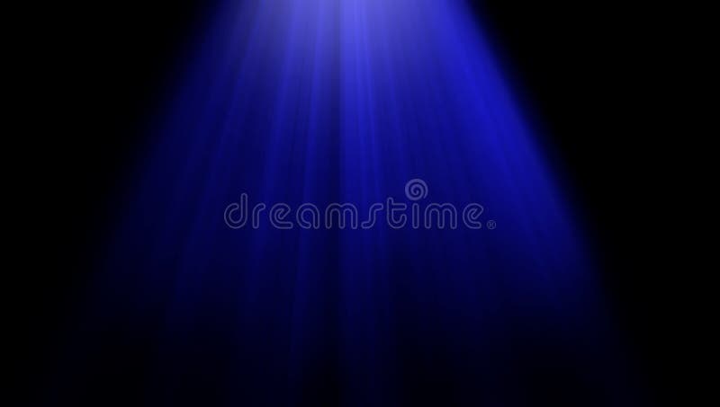 Blue Rays of Light from Above on Black Stock Illustration ...