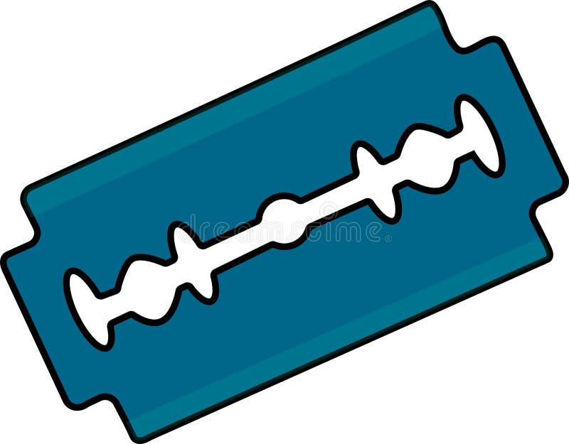 Blue razor blade sticker stock vector. Illustration of blade - 139409672