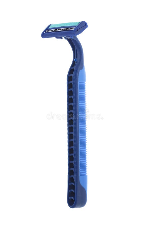 Blue Razor Isolated on White Stock Image - Image of instrument, cheeks ...