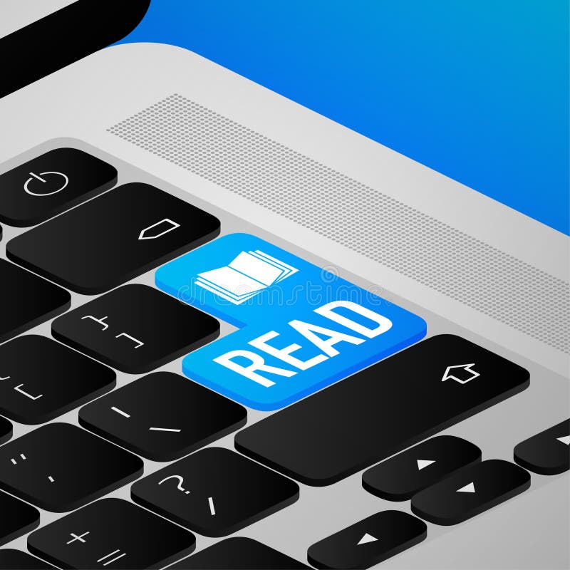 Blue Read Button in Modern Style. Vector Graphic. Web Ui Design Stock ...