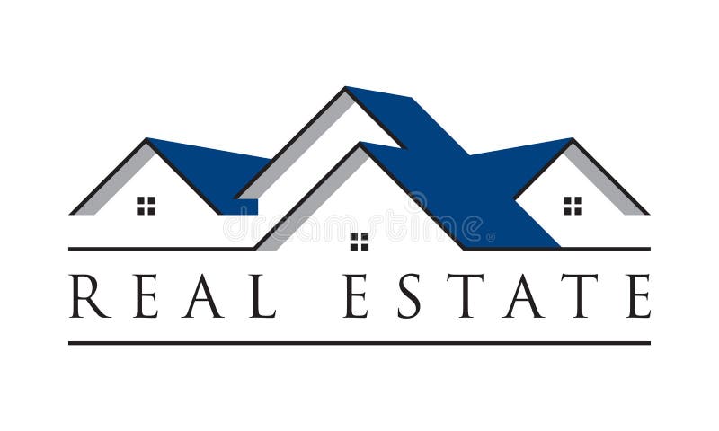 Blue real estate stock vector. Illustration of graphic - 185677994