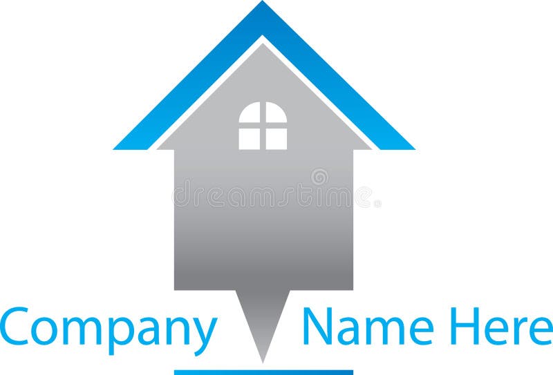 Blue Real Estate Logo House Stock Illustration - Illustration of logo ...
