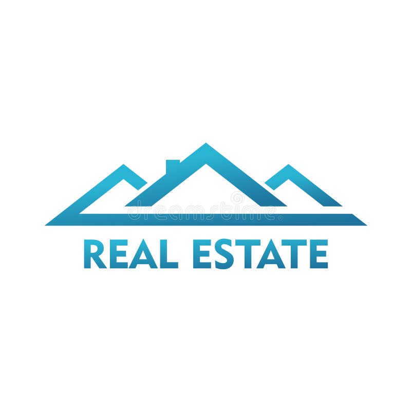 Blue Real Estate Logo House Stock Illustration - Illustration of insert ...