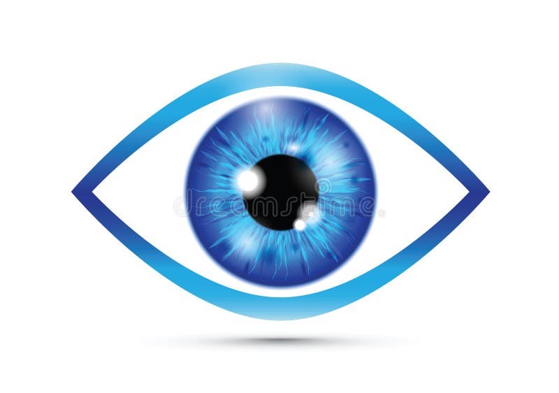 Blue Realistic Eyeball on a Number Background Stock Vector ...