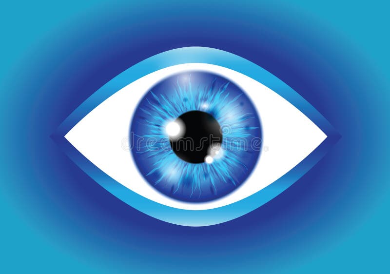 Blue Realistic Eyeball on a Number Background Stock Vector ...