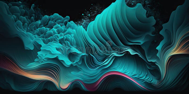 Blue Realistic Line Abstraction Background, Generative AI Stock ...
