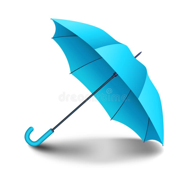 Blue Realistic Umbrella. Classic Elegant Open Umbrella Stock Vector ...