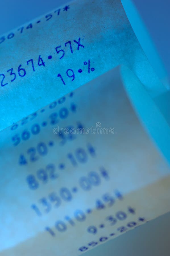 Blue Receipt stock image. Image of finance, money, adding - 9658081