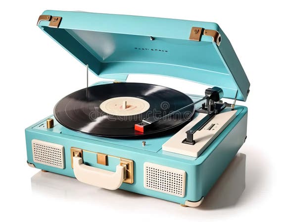 A Blue Record Player with a Black Record on it Ai Generated Stock ...