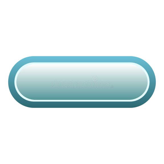 Blue Rectangle Button Icon, Flat Style Stock Vector - Illustration of ...