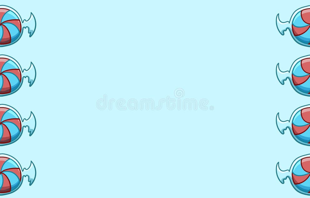 Blue Rectangle Copy Space with Round Stripped Candies Stock ...
