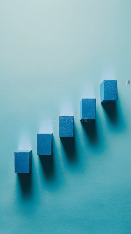 Blue Rectangles on Light Blue Background Show Progression and Growth in ...