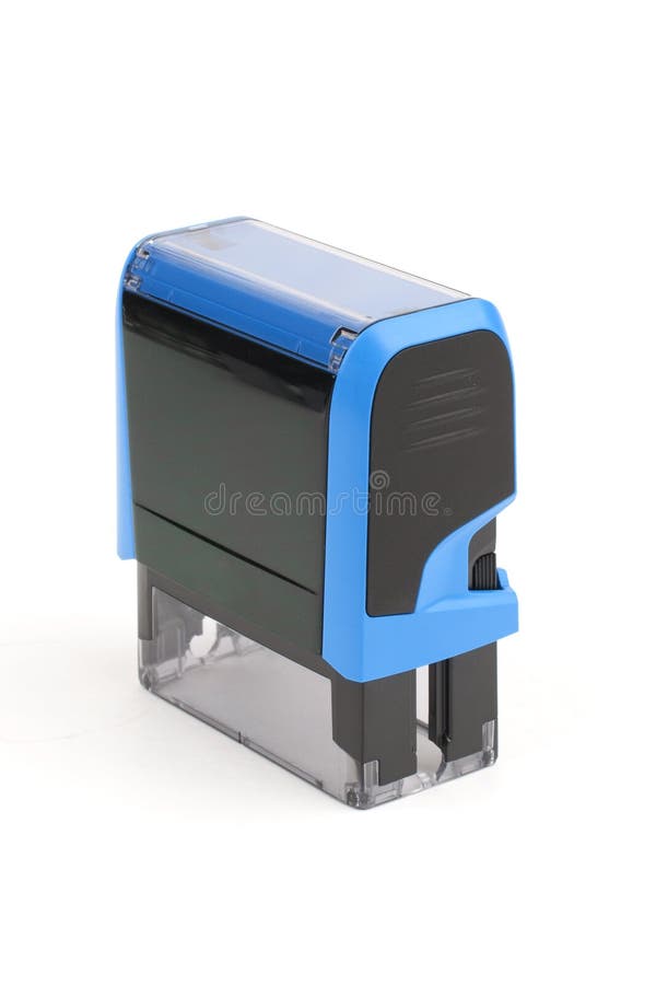 Blue Rectangular Automatic Seal Stock Photo - Image of supplies ...