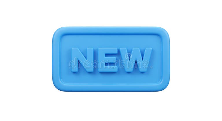 A Blue Rectangular Button with Rounded Edges Displays the Word "NEW" in ...