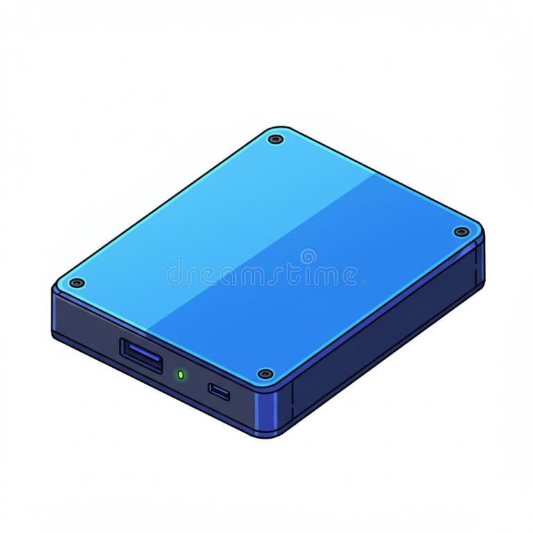 Blue Rectangular Device, Possibly an External Hard Drive, with Rounded Edges and a Stock ...