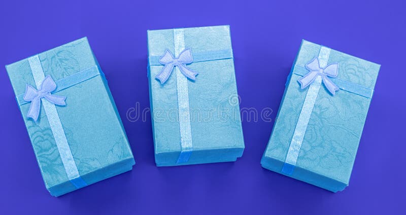 Blue Rectangular Gift Boxes Stock Photo - Image of bazaar, gift: 181018666