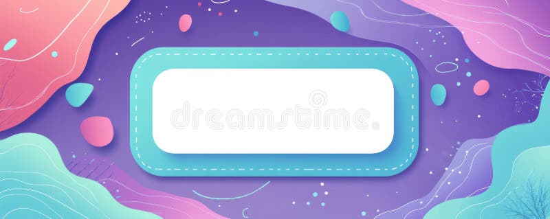 Blue Rectangular Label with Rounded Corners on Abstract Pastel ...