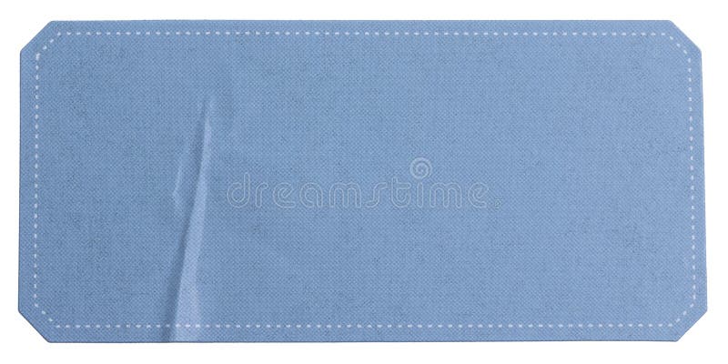 Blue Rectangular Paper Sticker Label Isolated on White Background Stock ...