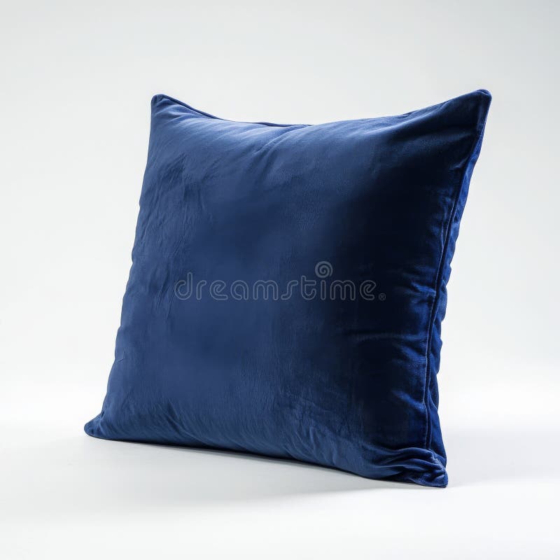 A Blue Rectangular Pillow for Sleeping or Resting Isolated on a ...