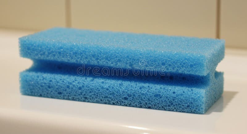 Blue Rectangular Sponge with Visible Porous Texture, Enhancing Its ...